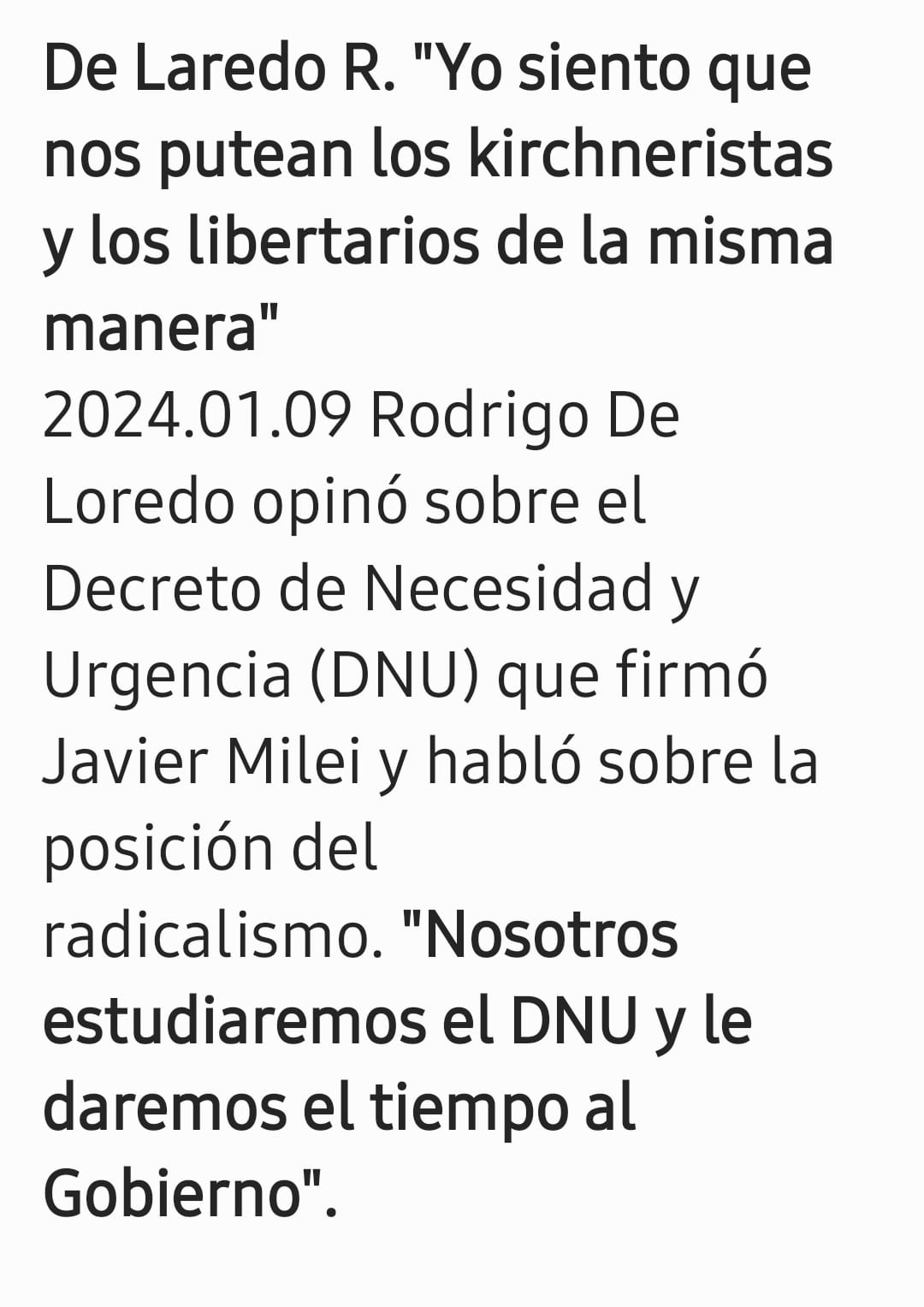 Rodrigo De Loredo, Diputado – 9/1/2024 – ArchivoSonoro